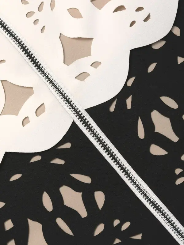 Shani Laser-cut Two-tone Dress