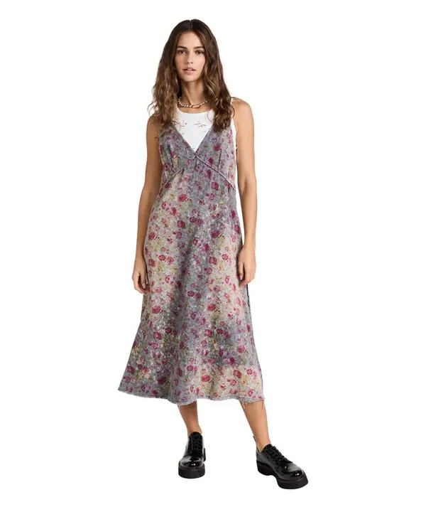R13 Bleached Grunge Slip Dress