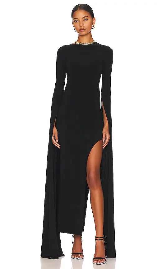 Norma Kamali Ribbon Sleeve Gown