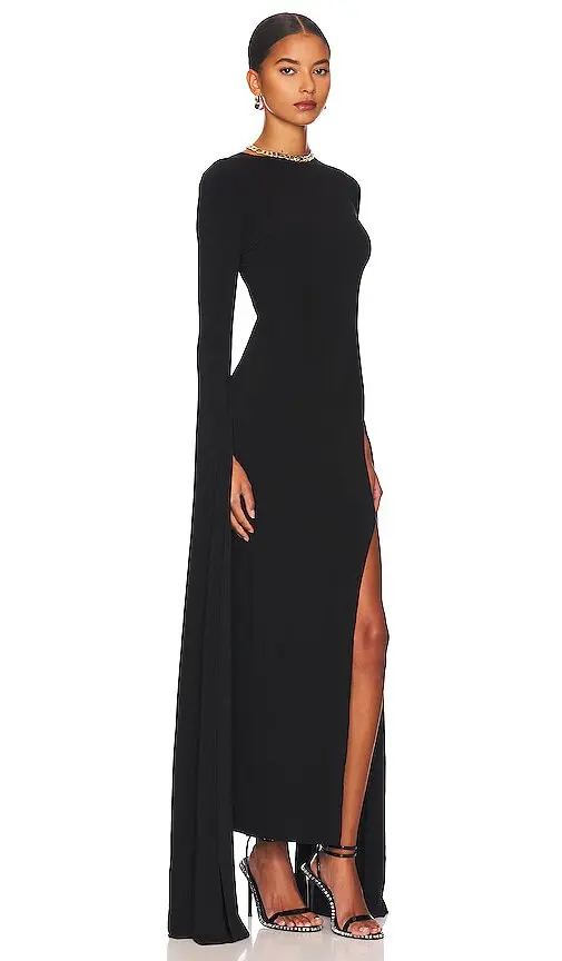 Norma Kamali Ribbon Sleeve Gown