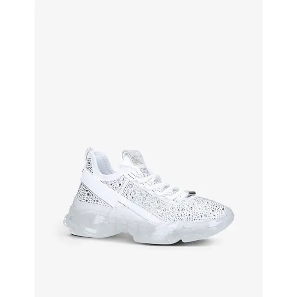 Steve Madden Maxima R Studded Textile Trainers - White