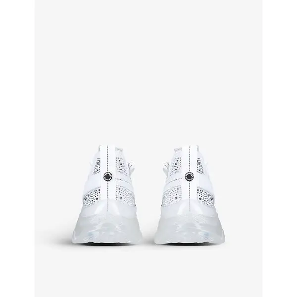 Steve Madden Maxima R Studded Textile Trainers - White