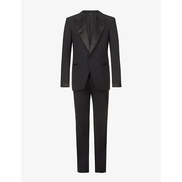 TOM FORD Shelton-fit Single-breasted Wool-blend Evening Suit - Blk Sld