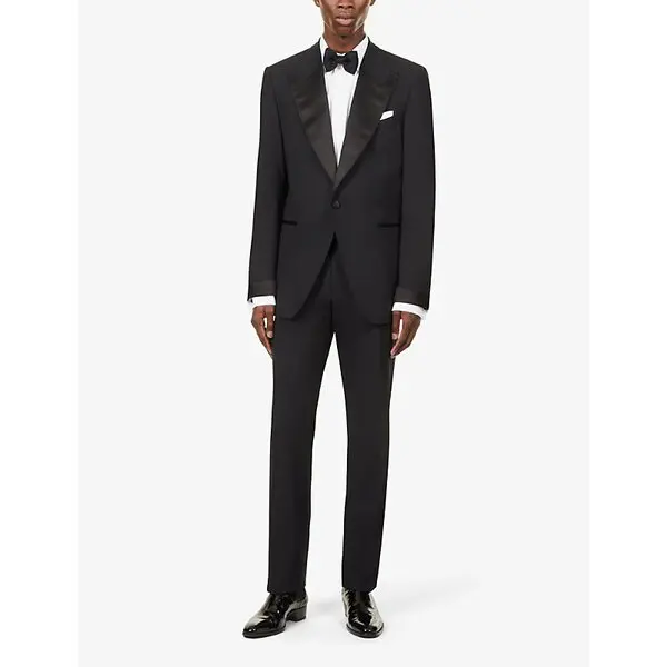 TOM FORD Shelton-fit Single-breasted Wool-blend Evening Suit - Blk Sld