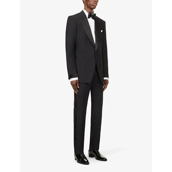 TOM FORD Shelton-fit Single-breasted Wool-blend Evening Suit - Blk Sld
