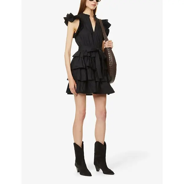 Ulla Johnson Lulua V-neck Cotton-poplin Mini Dress