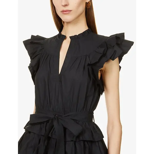 Ulla Johnson Lulua V-neck Cotton-poplin Mini Dress
