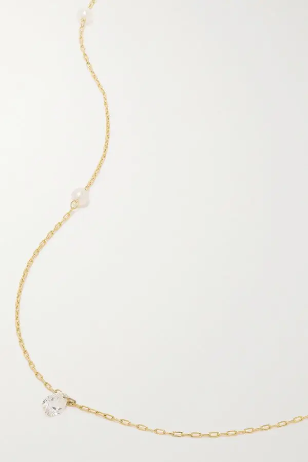 Mizuki Sea Of Beauty 14-karat Pearl And Diamond Necklace - Gold