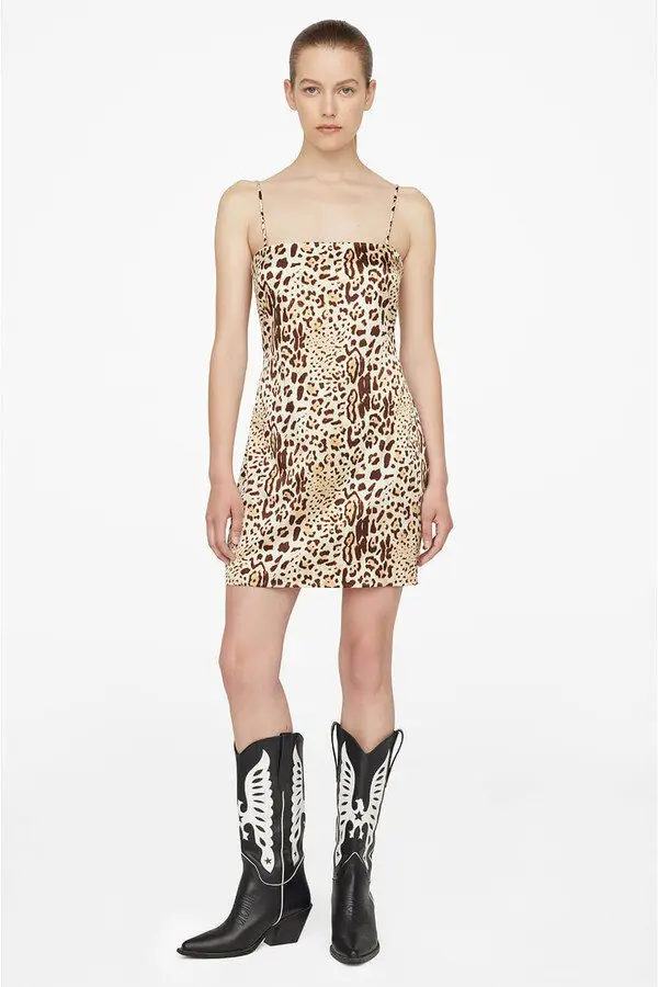 sachin and babi light blue dress Cheetah Allover Silk Slip Mini Dress Animalier