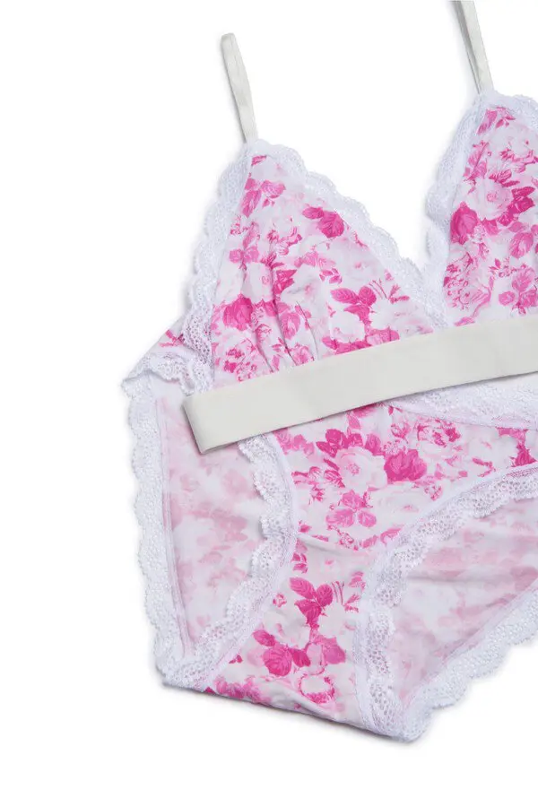 LoveShackFancy Palm Beach Rose Bralette And Knicker Set
