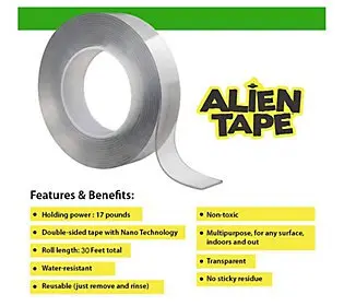 BELL & HOWELL Alien Tape 10' Multi-functional Reusable Double -sided Tape