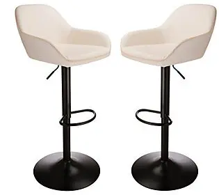 GLITZHOME Set Of 2 Adjustable Height Swivel Bar Stools