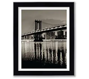COURTSIDE MARKET Manhattan Bridge Night 11' X 1 4' Wall Art - One-color