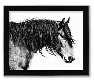 COURTSIDE MARKET Black White Horse Iii 8' X 10' Wall Art - One-color