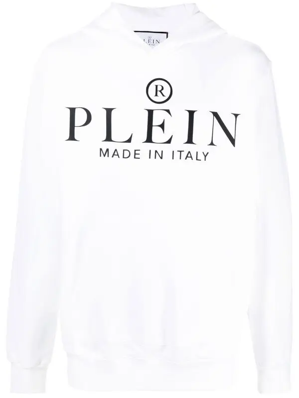 Philipp Plein Logo-print Pullover Hoodie - White