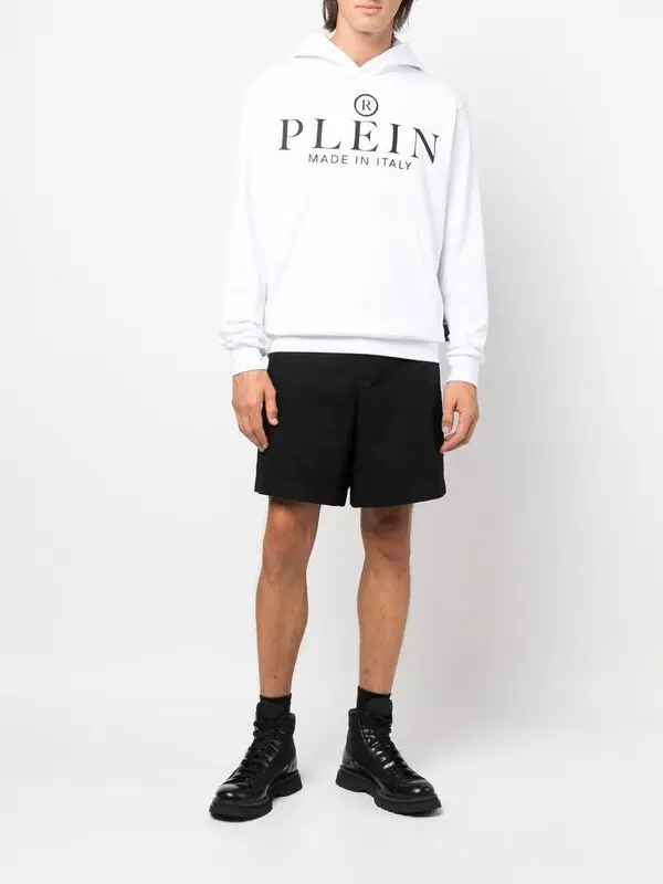 Philipp Plein Logo-print Pullover Hoodie - White