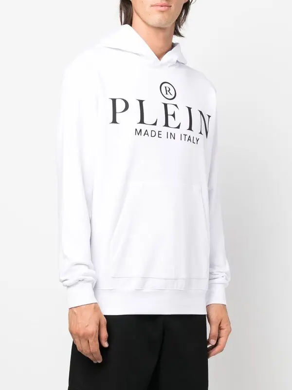 Philipp Plein Logo-print Pullover Hoodie - White