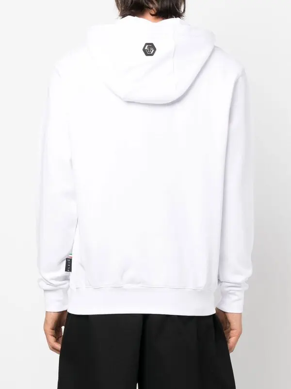 Philipp Plein Logo-print Pullover Hoodie - White