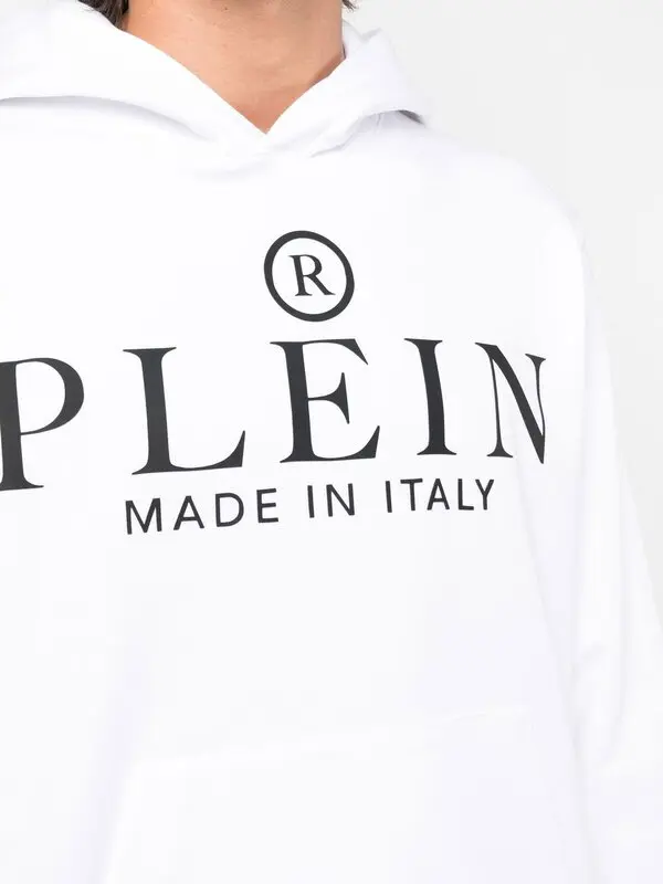Philipp Plein Logo-print Pullover Hoodie - White