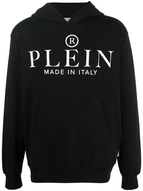Philipp Plein Logo-print Pullover Hoodie - Black