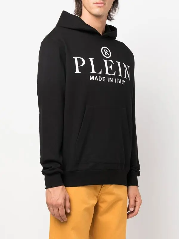 Philipp Plein Logo-print Pullover Hoodie - Black