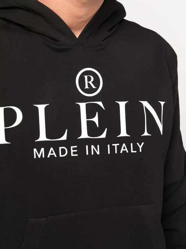 Philipp Plein Logo-print Pullover Hoodie - Black