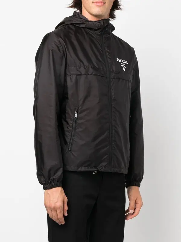 Prada Hooded Zip-Up Jacket - Blue | Editorialist
