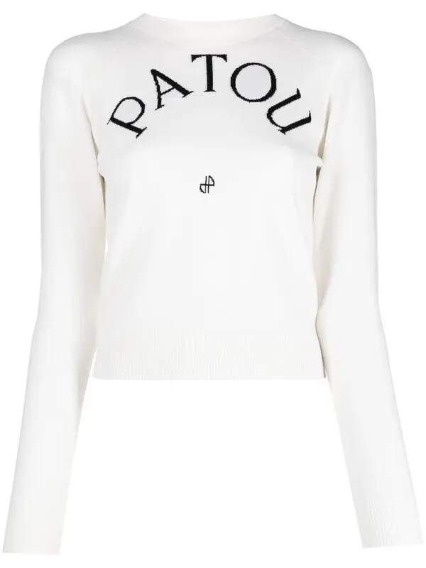 Patou Logo-print Wool-blend Jumper - White