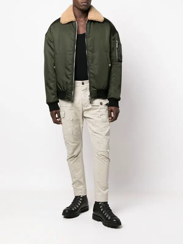 Dsquared2 Paint Splatter-print Cargo Trousers - Neutrals