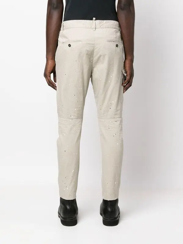 Dsquared2 Paint Splatter-print Cargo Trousers - Neutrals