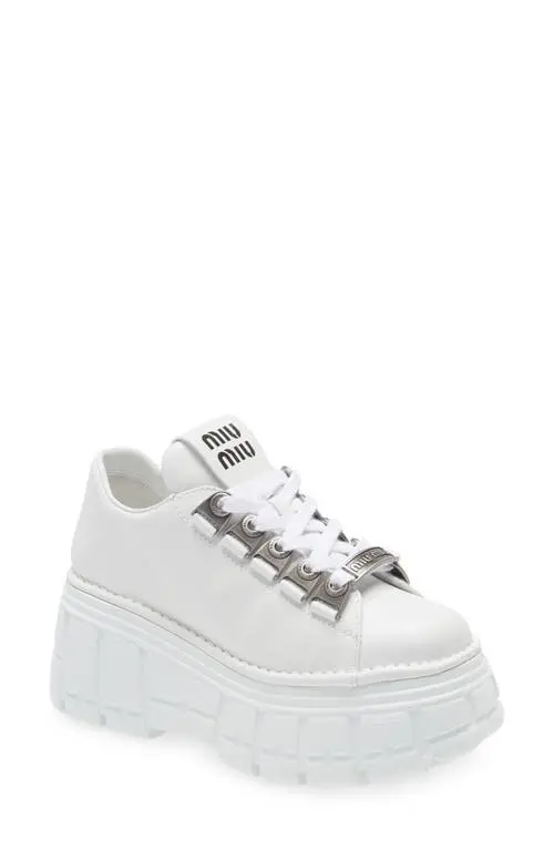 Miu Miu Platform Sneaker - Bianco | Editorialist