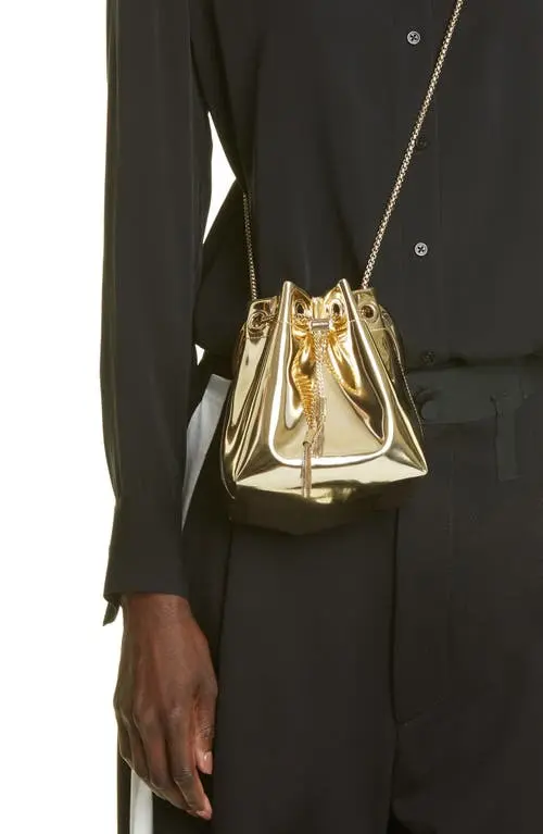 JIMMY CHOO Bon Bon Top Handle Bucket Bag - Gold