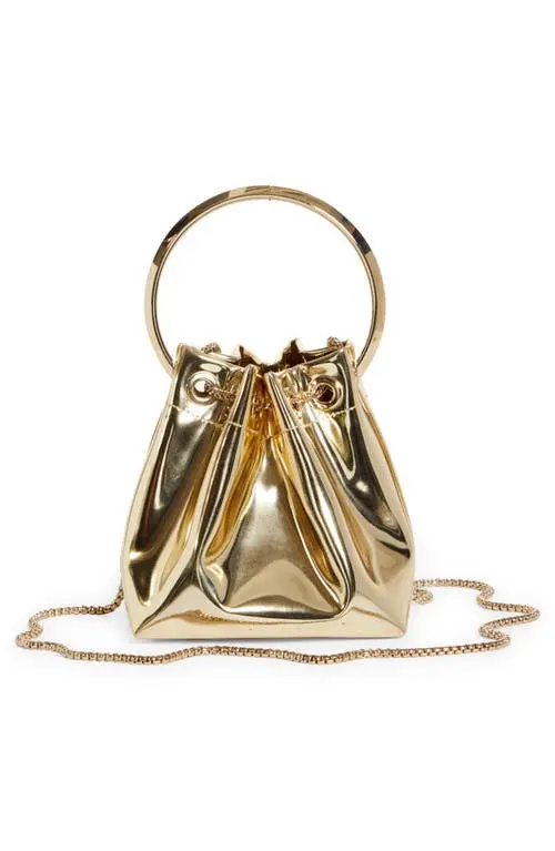 JIMMY CHOO Bon Bon Top Handle Bucket Bag - Gold