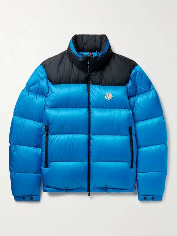 Moncler Logo-appliquéd Quilted Shell And Ripstop Down Hooded Jacket - Blue