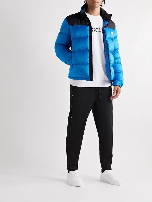 Moncler Logo-appliquéd Quilted Shell And Ripstop Down Hooded Jacket - Blue