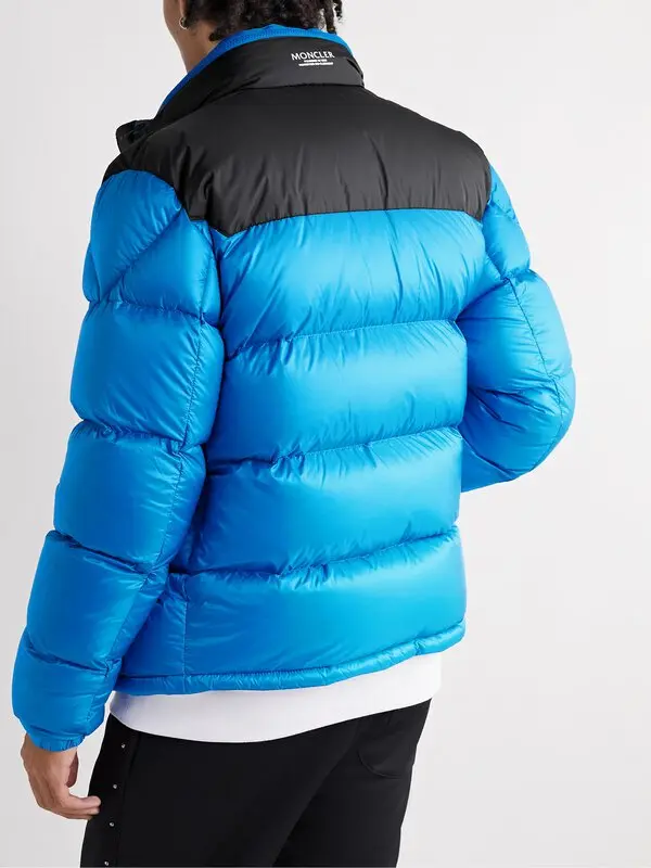 Moncler Logo-appliquéd Quilted Shell And Ripstop Down Hooded Jacket - Blue