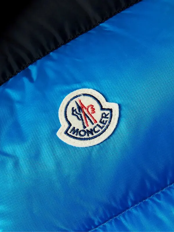 Moncler Logo-appliquéd Quilted Shell And Ripstop Down Hooded Jacket - Blue