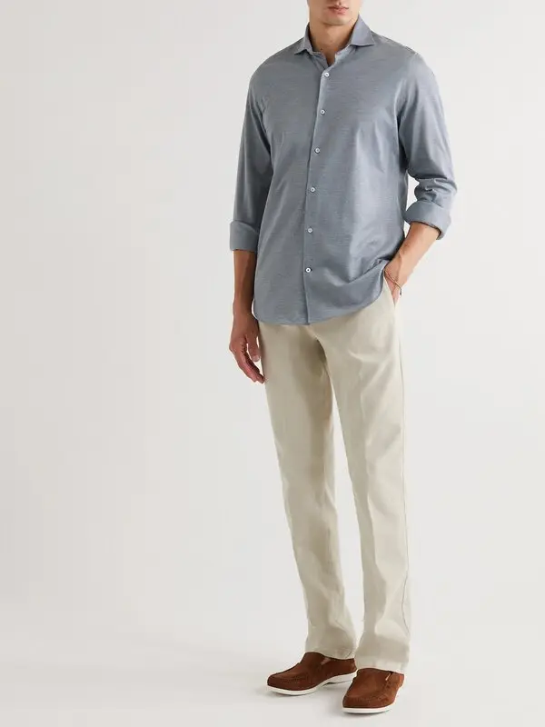 Loro Piana Andrew Cotton Oxford Shirt - Blue