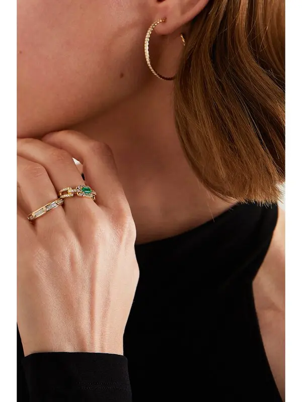 David Yurman Stax 18-karat Diamond And Emerald Ring