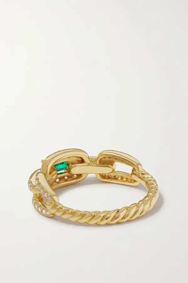 David Yurman Stax 18-karat Diamond And Emerald Ring