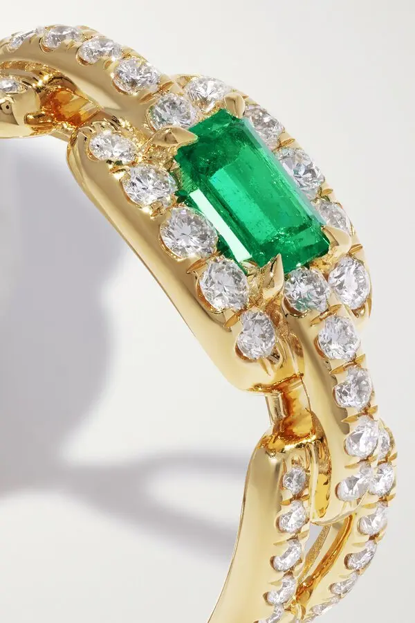 David Yurman Stax 18-karat Diamond And Emerald Ring