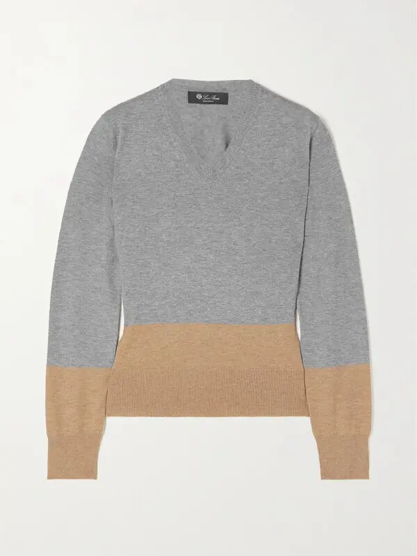 Loro Piana Color-block Cashmere Sweater