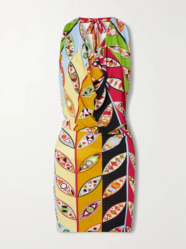 Emilio Pucci Printed Satin-crepe Mini Dress