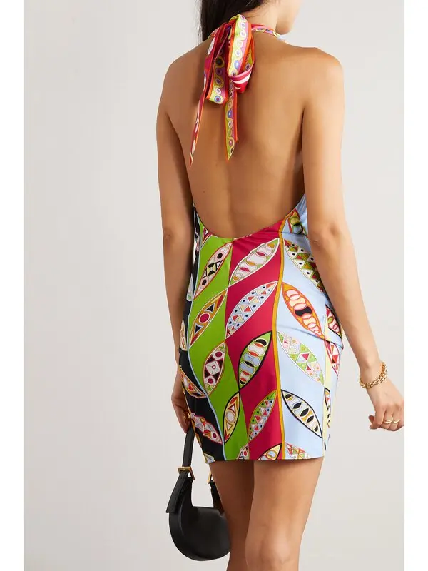 Emilio Pucci Printed Satin-crepe Mini Dress