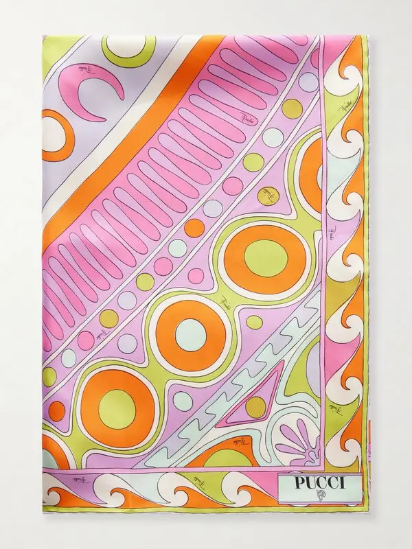 Emilio Pucci Printed Silk-twill Scarf - Pink