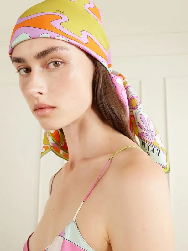 Emilio Pucci Printed Silk-twill Scarf - Pink