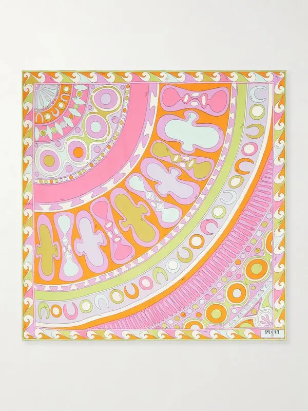 Emilio Pucci Printed Silk-twill Scarf - Pink