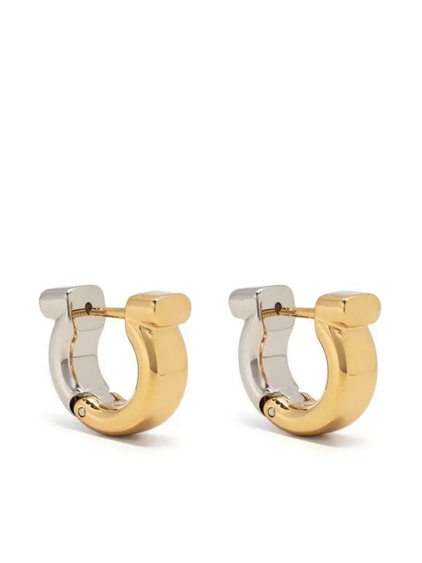 FERRAGAMO Gancini Hoop Earrings - Gold