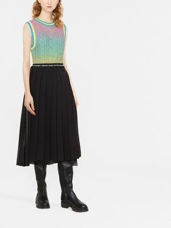 Versace Pleated Asymmetric Skirt