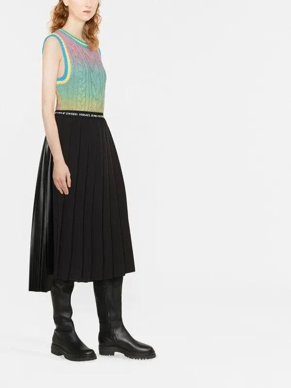Versace Pleated Asymmetric Skirt
